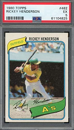 Rickey Henderson 1980 Topps Baseball Rookie Card RC #482 Graded PSA 5