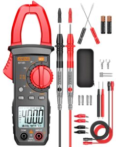 aneng digital clamp meter multimeter tester 4000 counts with ncv amp ohm volt measures ac current, ac/dc voltage,capacitance, resistance, diodes, continuity frequency backlight electrican tools