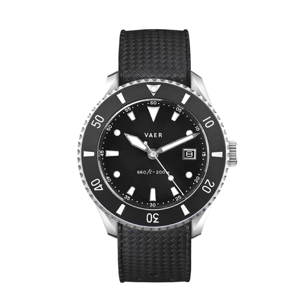 Vaer DS4 Solar Dive Watch for Men - Ocean Ready 20ATM, Solar-Powered - Perpetual Time Keeping, Sapphire Crystal, & Extreme Accuracy (+/- 20 Seconds per Month), with Two Quick-Change 20mm Straps, 42mm