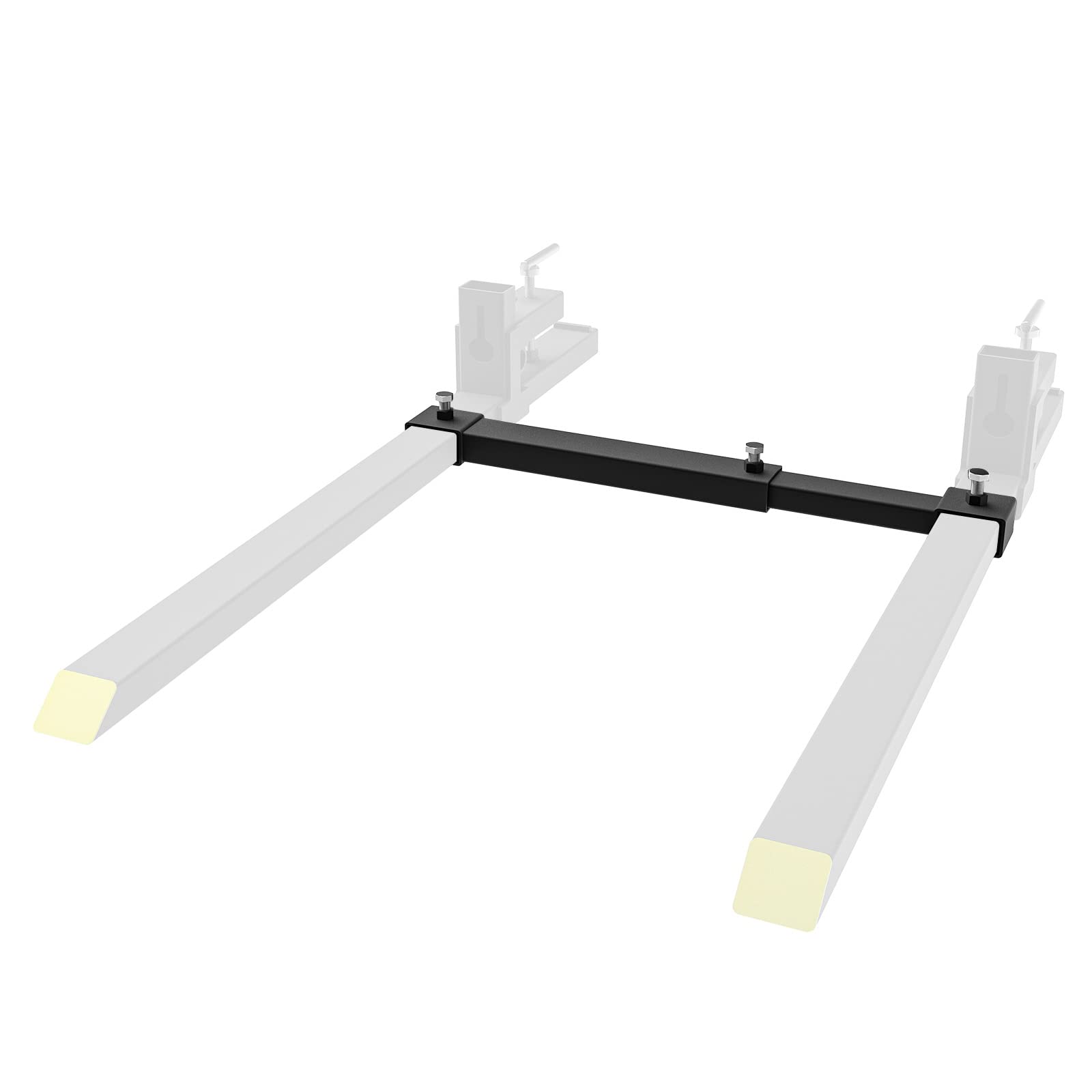 MAHLER GATES Clamp On Pallet Forks Adjustable Stabilizer Bar，Fits 2.95"W x 3"H Forks, 18"-34"W Adjustable Length