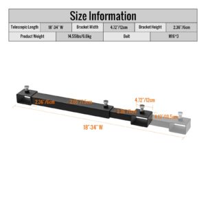 MAHLER GATES Clamp On Pallet Forks Adjustable Stabilizer Bar，Fits 2.95"W x 3"H Forks, 18"-34"W Adjustable Length