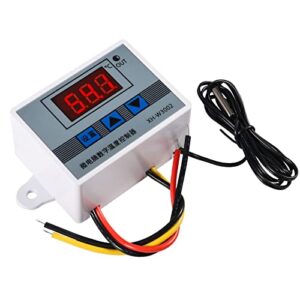 2Pcs W3002 Digital Temperature Controller 12V LED Thermostat Thermoregulator Heat Cool Temperature Thermostat Control Switch Probe with Waterproof Sensor XH-W3002 Meter Fridge Water Heating Cooling