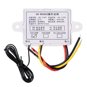 2Pcs W3002 Digital Temperature Controller 12V LED Thermostat Thermoregulator Heat Cool Temperature Thermostat Control Switch Probe with Waterproof Sensor XH-W3002 Meter Fridge Water Heating Cooling