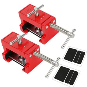 cabinet clamps, cabinet installation clamps cabinetry clamps cabinet face frame clamps cabinet tools with two side screws and alignment plate, 2 pack, red