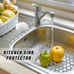 2-Pack Kitchen Sink Mat, Silicone Sink Mats for Stainless Steel Sink, Sink Protectors for Kitchen Sink, Silicone Drying Mat Dish Dryer Mats, Can be Cut for Center Drain or Rear Drain (13.58"x11.6")