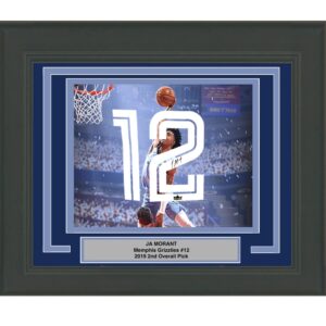 framed ja morant facsimile autographed jersey number 20x24 memphis grizzlies reprint laser auto basketball photo