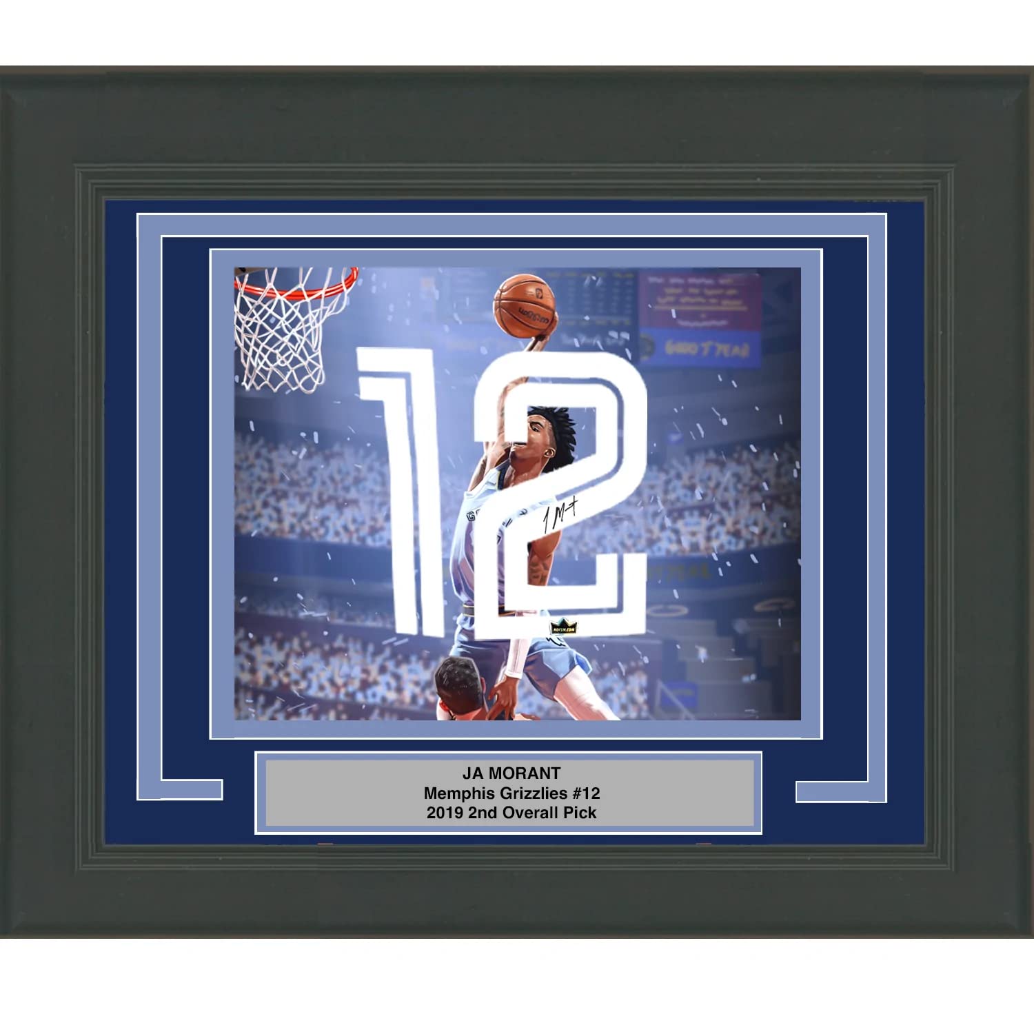 Framed Ja Morant Facsimile Autographed Jersey Number 20x24 Memphis Grizzlies Reprint Laser Auto Basketball Photo