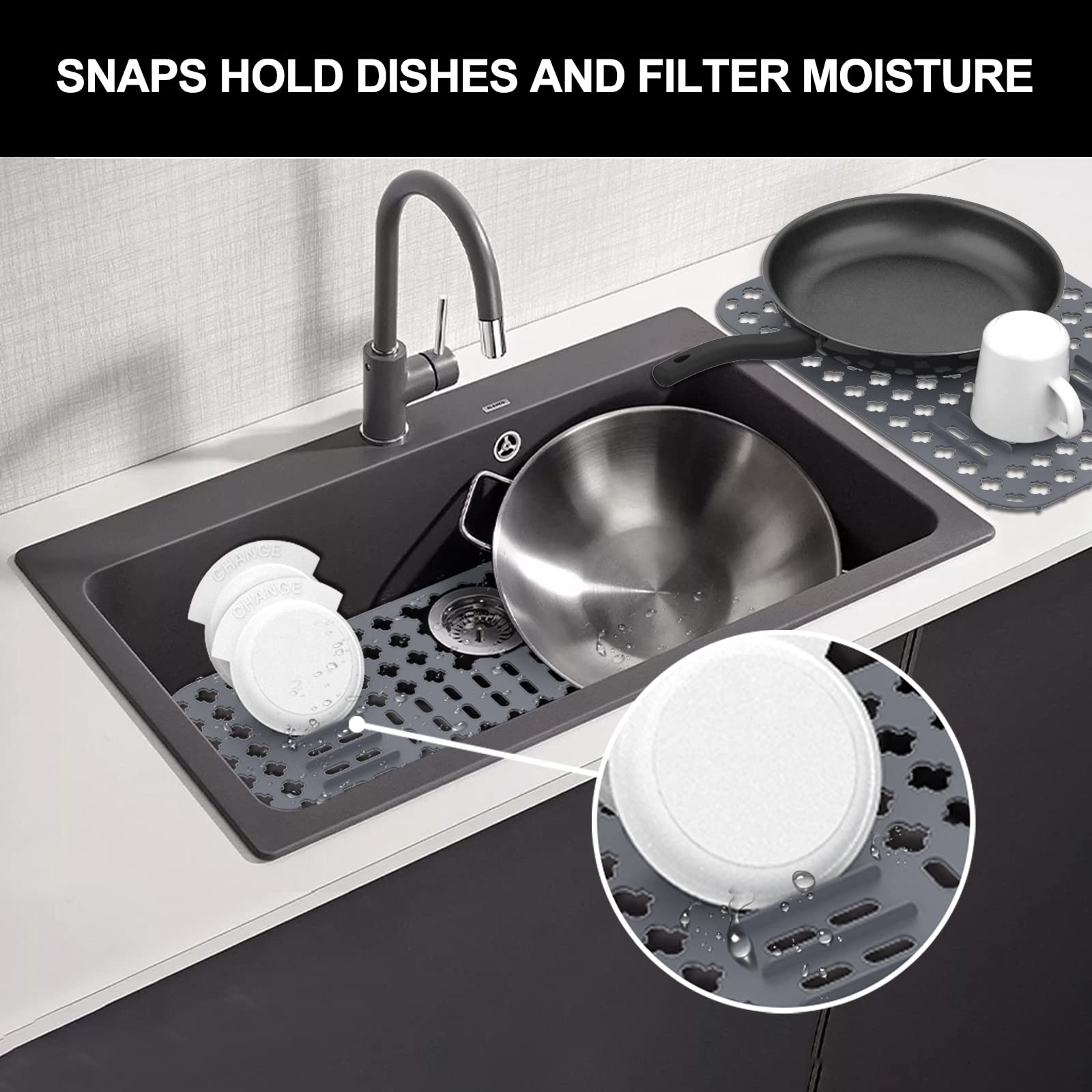 Sink Protectors for Kitchen Sink, 2 Pack Kitchen Sink Mats Cut to Fit for Bottom of Kitchen Sink, 15.7"x11.4" Non-Slip Heat Resistant Sink Grid Accessories for Farmhouse Stainless Steel Porcelain Sink