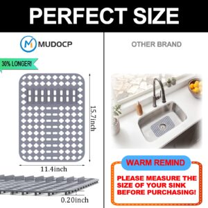 Sink Protectors for Kitchen Sink, 2 Pack Kitchen Sink Mats Cut to Fit for Bottom of Kitchen Sink, 15.7"x11.4" Non-Slip Heat Resistant Sink Grid Accessories for Farmhouse Stainless Steel Porcelain Sink