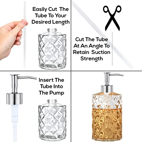 AUNRGO Silver Soap Dispenser Pump Replacement - Brushed Finish 304 Stainless Steel Hand Liquid Soap and Lotion Dispenser Pumps Replacement for Regular Mouth Bottles, Standard 28/400 Neck Size,2 Pack