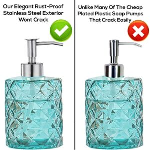 AUNRGO Silver Soap Dispenser Pump Replacement - Brushed Finish 304 Stainless Steel Hand Liquid Soap and Lotion Dispenser Pumps Replacement for Regular Mouth Bottles, Standard 28/400 Neck Size,2 Pack