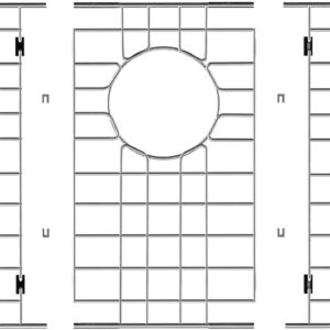 SANNO Sink Grid Sink Protector Grid 26"L X 14"W Kitchen Sink Protector Bottom Grid with Corner Radius Rear Drain Hole, 304 Stainless Steel for Kitchen Sink Grate