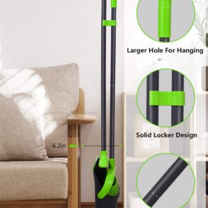 Broom and Dustpan Set, Broom and Dustpan, Broom and Dustpan Set for Home, Upgrade 52" Long Handle Broom with Stand Up Dustpan Combo Set for Office Home Kitchen Lobby Floor Use, Dust pan and Broom Set