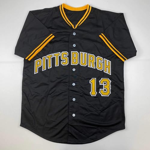 Autographed/Signed Ke'Bryan Hayes Pittsburgh Black Baseball Jersey Beckett BAS COA