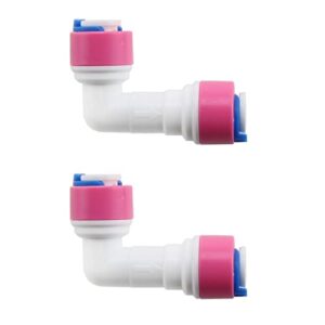 check valve zzhxsm 2pcs 1/4" to 1/4" one way push fit elbow quick connect check valves non return ro pure water reverse osmosis system plastic pipe connector