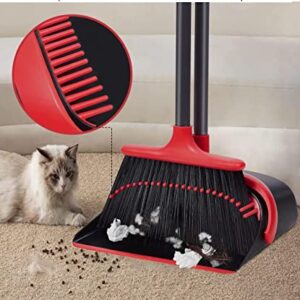 Broom and Dustpan Set, Broom and Dustpan, Broom and Dustpan Set for Home, Upgrade 52" Long Handle Broom with Stand Up Dustpan Combo Set for Office Home Kitchen Lobby Floor Use, Dust pan and Broom Set