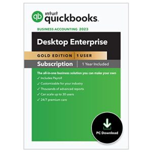 quickbooks desktop enterprise gold 2023 | 1 user | accounting software for business [pc download]