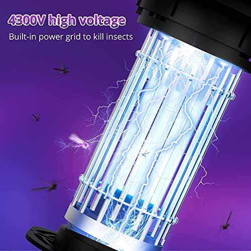 POWIFY Bug Zapper Outdoor, Electric Mosquito Zapper with 6.3ft Power Cord, 4300V High Powered Fly Traps, Insect Fly Zapper, Mosquito Killer for Home Backyard Garden Patio