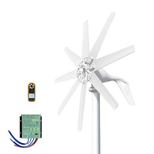 Smaraad 600W 24V Wind Turbine Generator, Wind Generator Kit with Charge Controller, Wind Power Generator for Marine, RV, Home, Windmill Generator Suit for Hybrid Solar Wind System