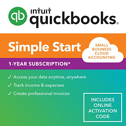 QuickBooks Online Simple Start 2023, 12 Month Subscription [Online Code]