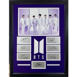 framed bts bangtan boys laser engraved facsimile autographs the best album photo professionally matted