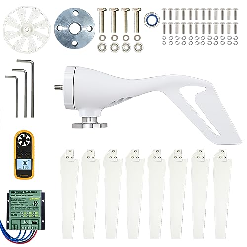 Smaraad Wind Turbine Generator 600W 12V, Wind Generator Kit with Charge Controller, Wind Power Generator for Marine, RV, Home, Windmill Generator Suit for Hybrid Solar Wind System