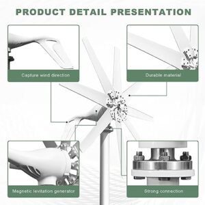 Smaraad Wind Turbine Generator 600W 12V, Wind Generator Kit with Charge Controller, Wind Power Generator for Marine, RV, Home, Windmill Generator Suit for Hybrid Solar Wind System