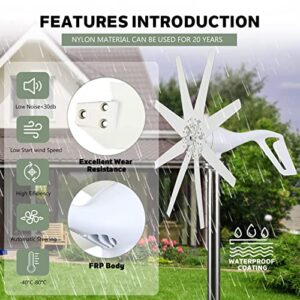 Smaraad Wind Turbine Generator 600W 12V, Wind Generator Kit with Charge Controller, Wind Power Generator for Marine, RV, Home, Windmill Generator Suit for Hybrid Solar Wind System