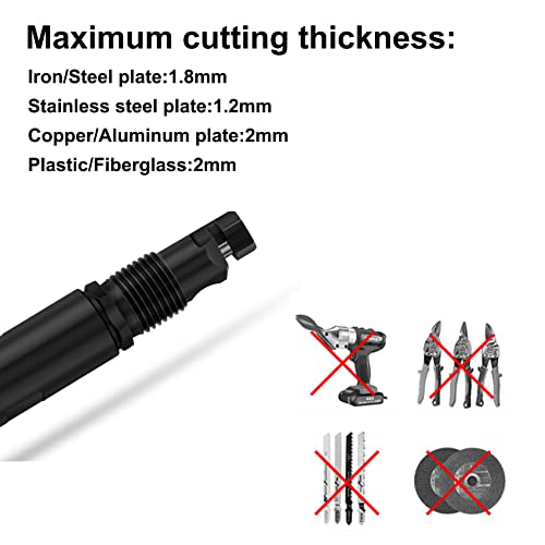 TR TOOLROCK Double Headed Sheet Metal Nibbler Cutter, Metal Nibbler Drill Attachment with Step Drill Bit, Straight Curve and Circle Cutting