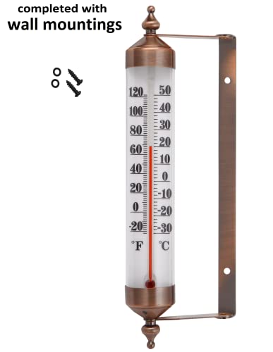 TERMOFLY 10.2 inch New Premium Steel Indoor/Outdoor Thermometer Waterproof Decorative