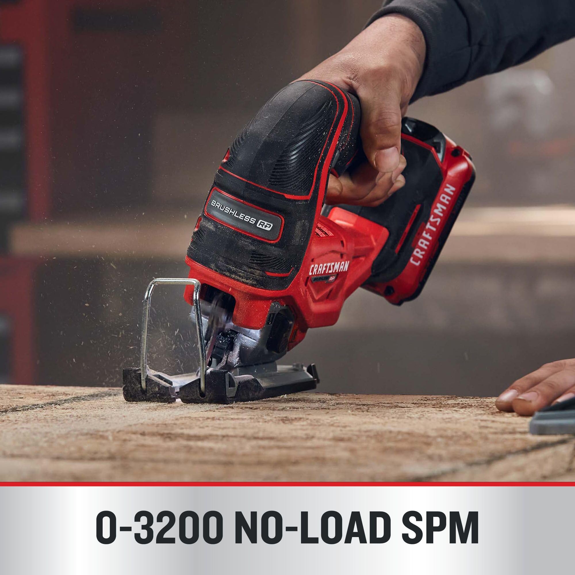 CRAFTSMAN V20 RP Cordless Jig Saw, 3 Orbital Settings, Up to 3,200 SPM, Variable Speed Keyless, Bare Tool Only (CMCS650B)