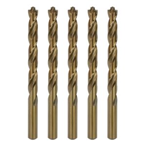 sabre tools 3/8 inch cobalt drill bits – 5pcs drill bits for metal, m35 cobalt metal drill bit set, pilot point cobalt drill bits – heavy-duty drill bits for steel, hard metal, cast iron (3/8" x 5")