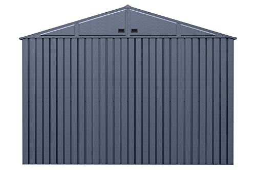 Arrow Shed Elite 10' x 12' Outdoor Lockable Gable Roof Steel Storage Shed Building, Anthracite