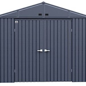 Arrow Shed Elite 10' x 12' Outdoor Lockable Gable Roof Steel Storage Shed Building, Anthracite