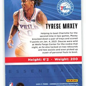 2020-21 Panini Chronicles #208 Tyrese Maxey Philadelphia 76ers RC Rookie Card Official NBA Basketball Trading Card in Raw (NM or Better) Condition