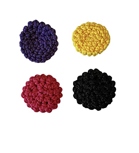 Handmade Nylon Yarn Kitchen Scrubbies - Scouring Pad - Pot Scrubbers - Sponge - Reusable - set of 4 - double thickness - 3.5 inch/palm size