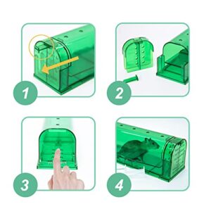 Vihoo Humane Mouse, mice, Rat, Trap, Catch, Release, Live Mouse Trap, House, Garage, Patio, Reusable, Indoor, Outdoor. (6 Pack), Green (HGMT002)