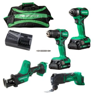 metabo hpt 18v multivolt 4-piece sub compact cordless combo kit