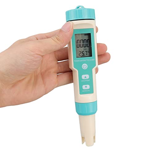 Water Quality Tester, ORP PH TDS Temp EC Salinity SG 7 in 1, Accurate LCD Digital Water Meter Pen with Detection Powder, for Drinking Water, Aquariums