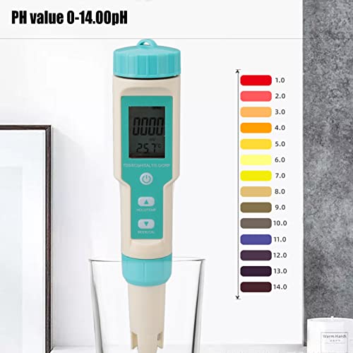 Water Quality Tester, ORP PH TDS Temp EC Salinity SG 7 in 1, Accurate LCD Digital Water Meter Pen with Detection Powder, for Drinking Water, Aquariums