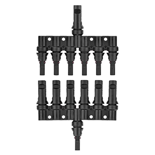 1 to 6 Solar Panel Connector - 6 Way Y Branch DIY Mount Tool Solar Parallel Connector in Pair - Solar Wire Connectors for Connection Between Solar Panels