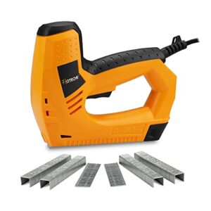 hoteche electric brad nailer/stapler - 2-in-1 power staple gun & nail gun for woodworking & upholstery - includes 100pcs 19/32-inch brad nails & 400pcs 3/8-inch staples