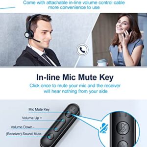 Link Dream USB Headset with Microphone in-line Controls & Ultar Comfort Wired Computer Headset for PC, Business, Office, Call Center, UC, Skype, Zoom, Webinar, Home (Monaural Style)