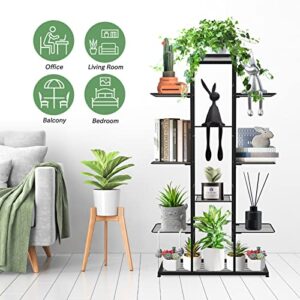 10 Tier 12 Potted Metal Plant Stand shelf for Indoor and Outdoor Plants, LASZOLA Plant Shelves Multiple Flower Pots Holders Indoor Plant Stands Rack Display for Patio Garden Corner Balcony (10 Tier