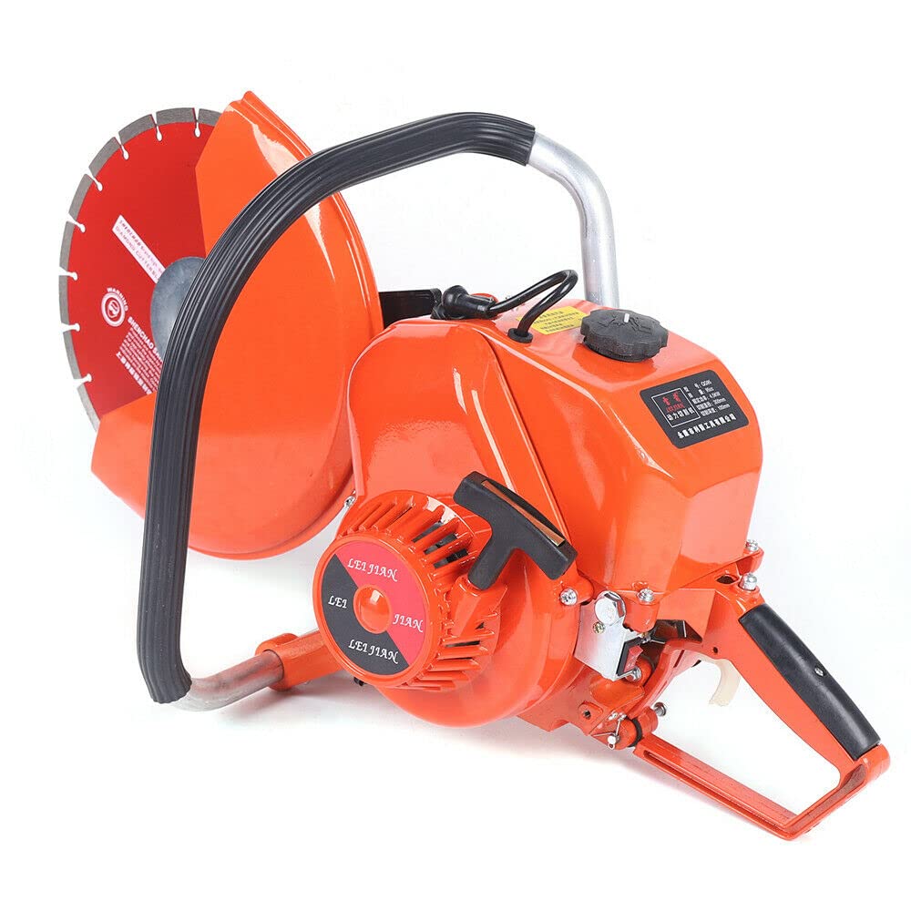 95CC 2Stroke Gas Concrete Masonry Brick Saw Cutter Circular Saw Concrete Stone Cutting Machine Metal Cement Steel Cut Off Saw Wet/Dry w/ 12"+Blade