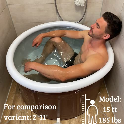 Foldable Portable Bathtub for Adults | Bath Tub for Shower Stall and Small Bathrooms 1ft 10in*2ft 5.5in (Height*Diameter) Cold Ice Bathtub for athletes | Japanese Soaking | Outdoor Pool