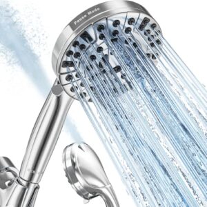 besaquo shower head,10 functions high pressure shower head with handheld, built-in pause mode & 2 power wash, non-clogging nozzles high flow hand held, leakproof 6.5ft hose&metal bracket