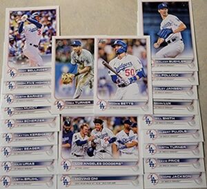 los angeles dodgers 2022 topps complete mint hand collated 22 card team set featuring mookie betts and clayton kershaw plus rookie cards and others