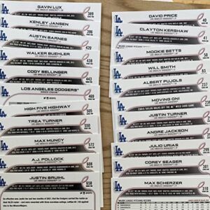 Los Angeles Dodgers 2022 Topps Complete Mint Hand Collated 22 Card Team Set Featuring Mookie Betts and Clayton Kershaw Plus Rookie Cards and Others