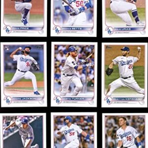 Los Angeles Dodgers 2022 Topps Complete Mint Hand Collated 22 Card Team Set Featuring Mookie Betts and Clayton Kershaw Plus Rookie Cards and Others